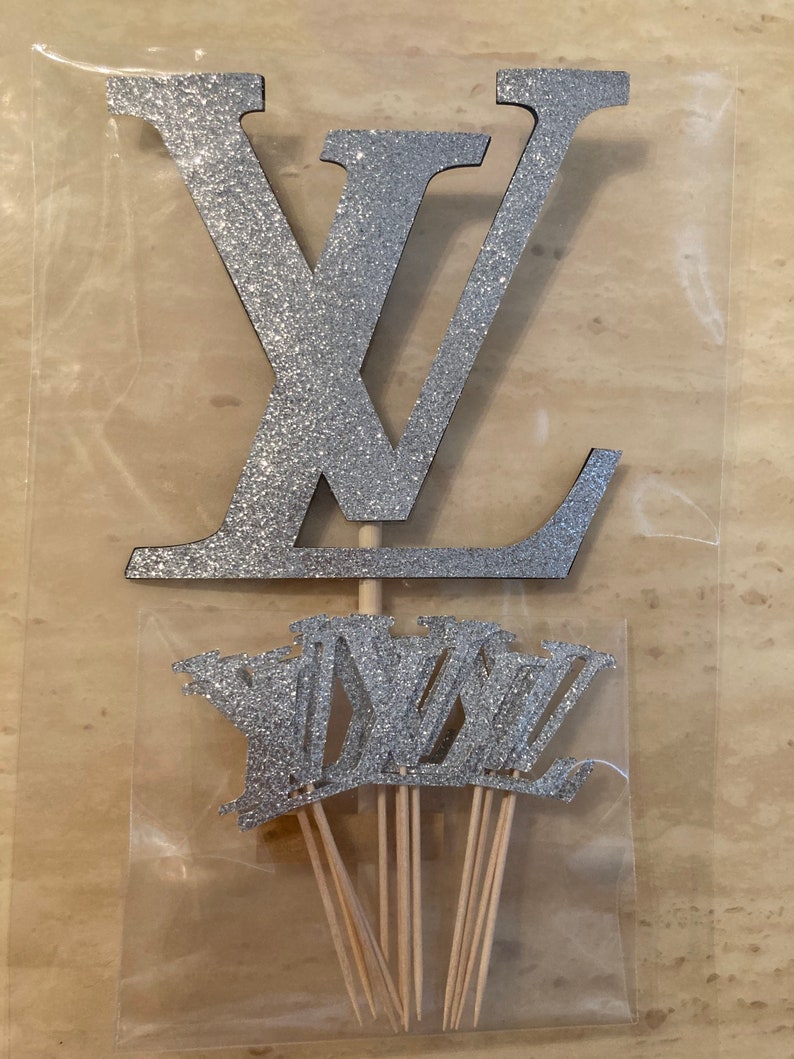 Trendy LV inspired cake/cupcake toppers | Etsy