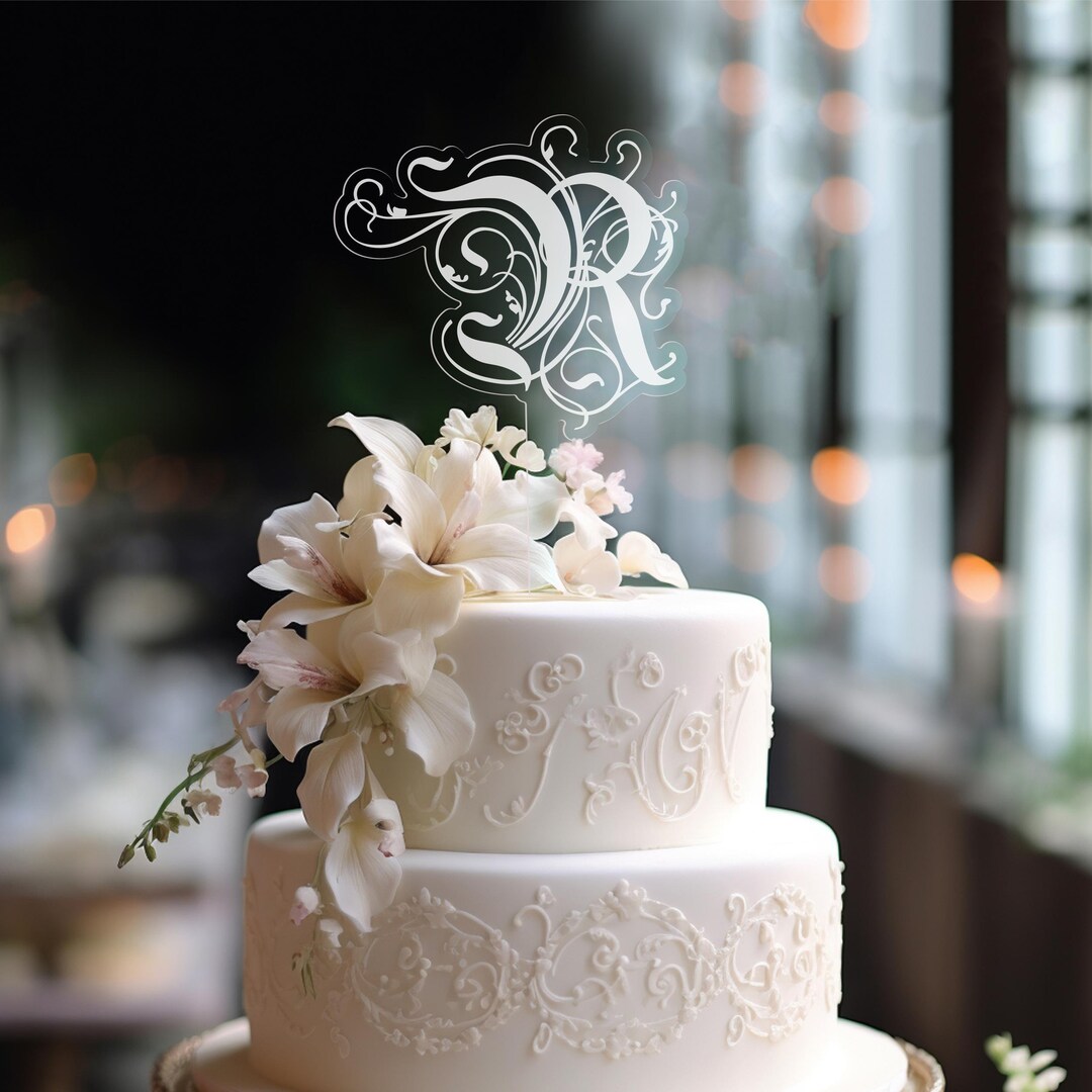 Acrylic Initial Cake Topper, Custom Acrylic Cake Topper With Letters ...