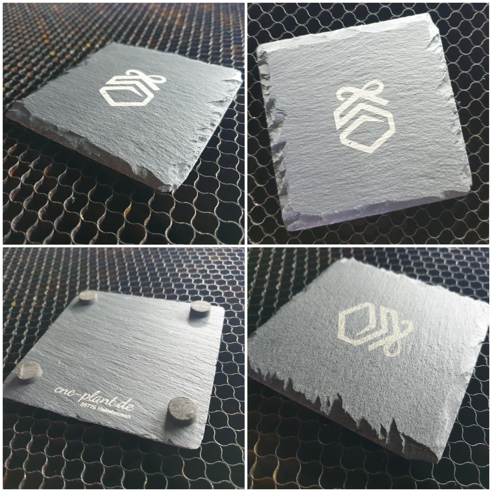 Coaster Set Wood Bamboo Cork Slate Stone Individual Engraving Flower of ...