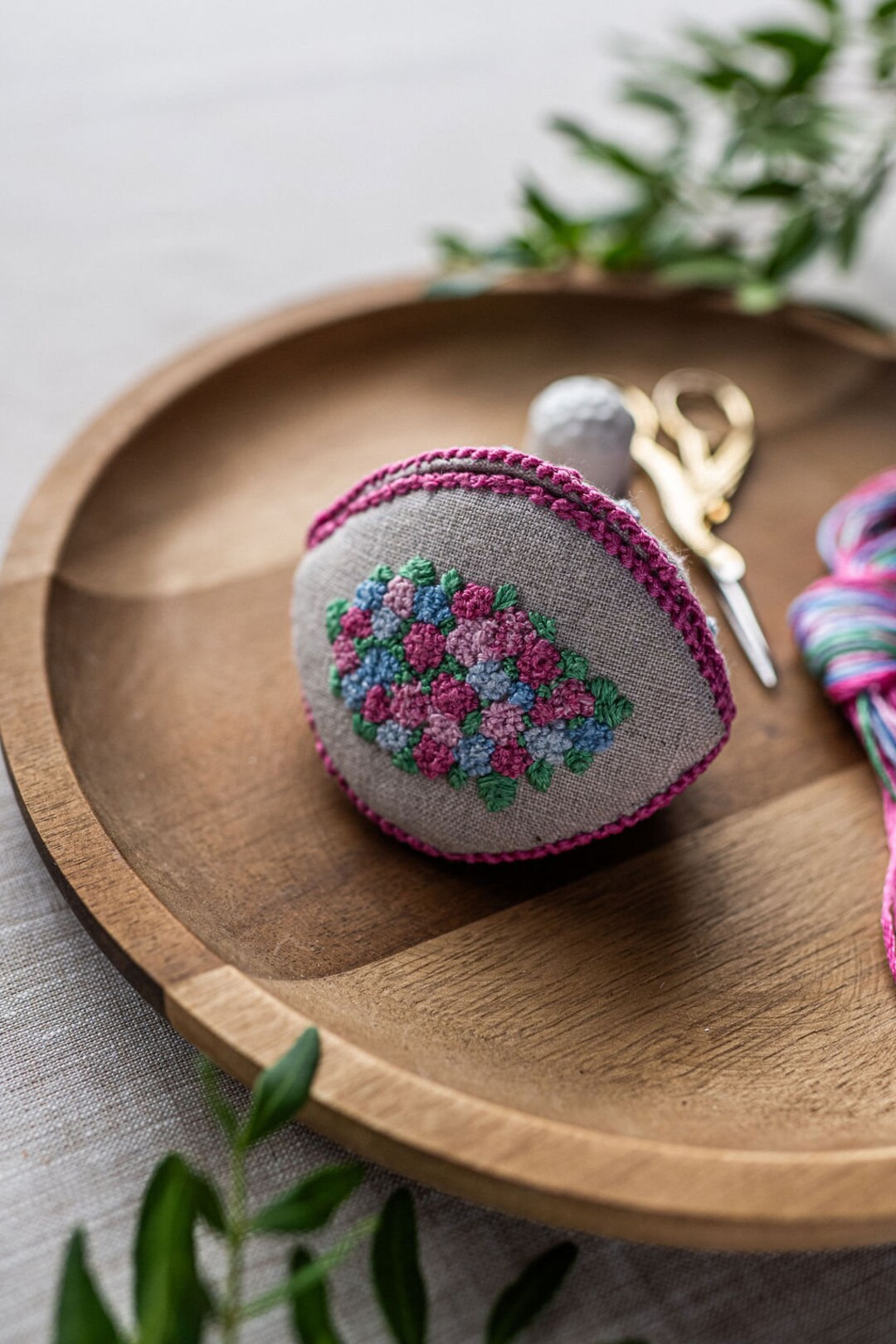 Pink and Blue Floral Thimble Pip DIY Kit | Pinch Purse Flower Bouquet ...
