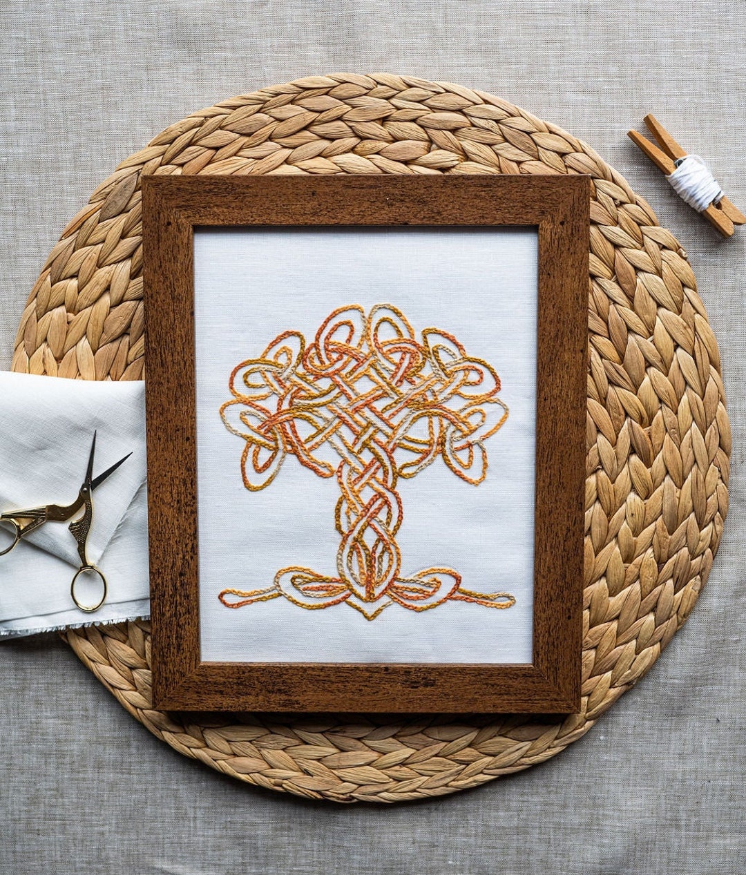 Orange Bronze Ireland Celtic Tree of Life, DIY Embroidery Kit, Craft ...