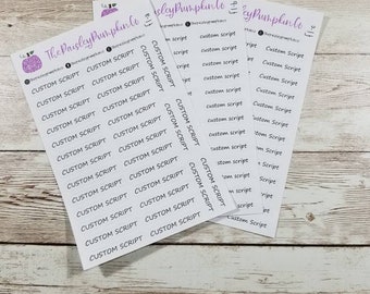 Custom Script Stickers | Etsy
