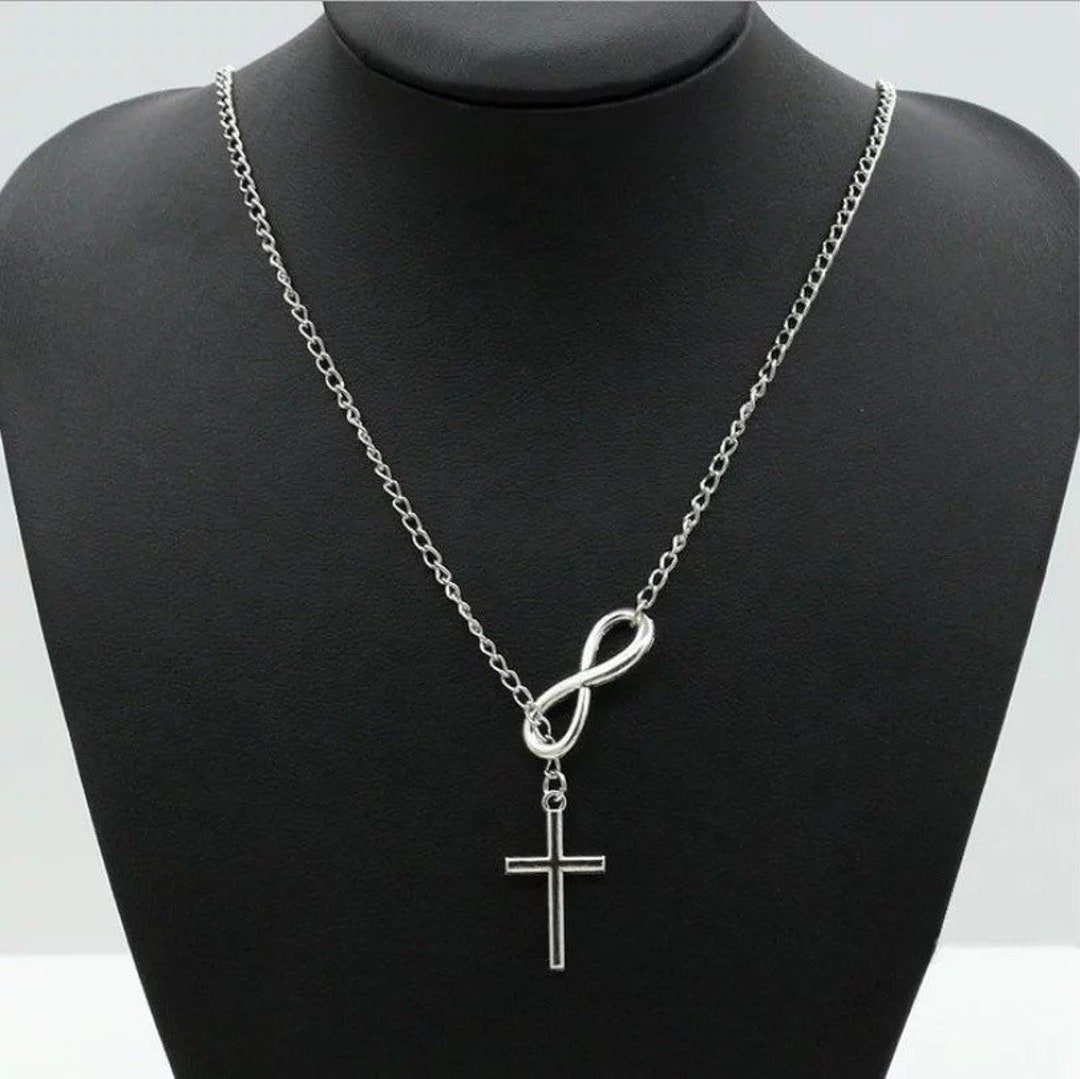 Beautiful Cross and Infinity Necklace Infinity Cross Lariat - Etsy