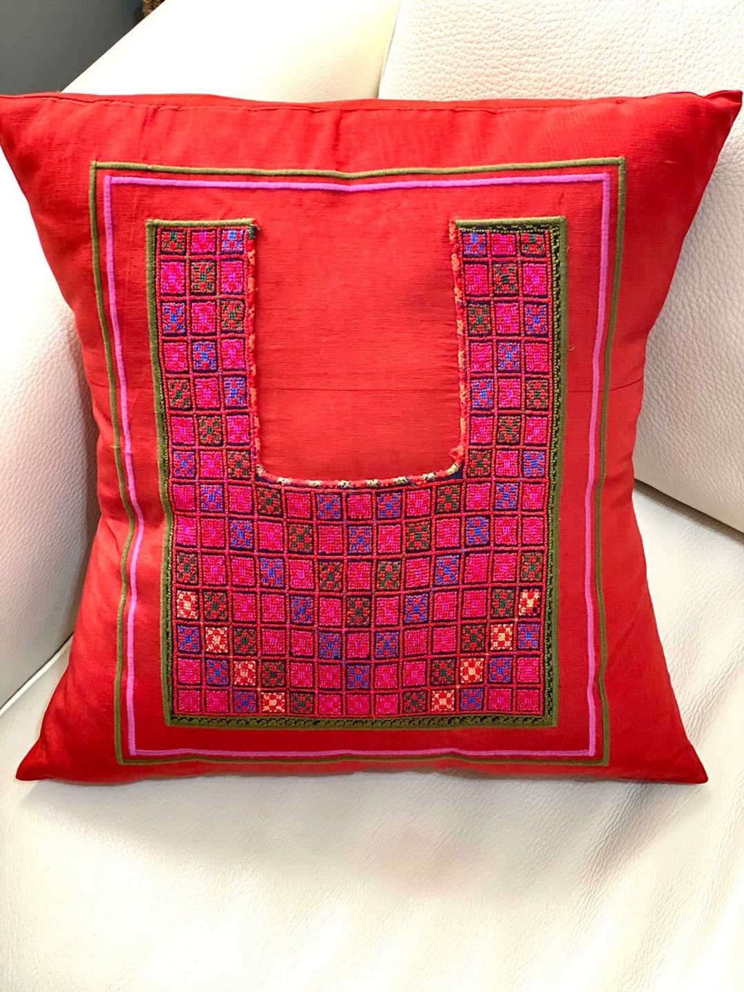 Cushion 11: Old Palestinian Embroidery Chest Panel Gaza Area 1950's - Etsy