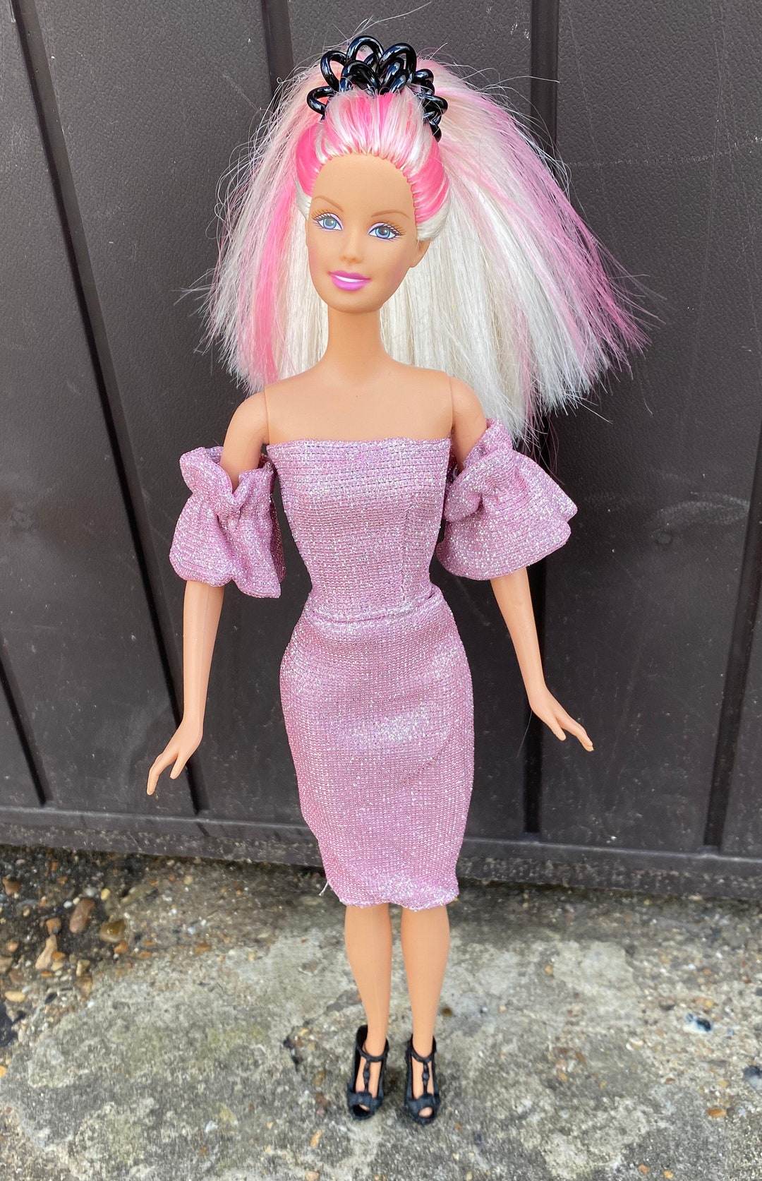 Dolls 4 Piece Baby Pink Sparkly Body on Midi Skirt Outfit With Sleeves ...