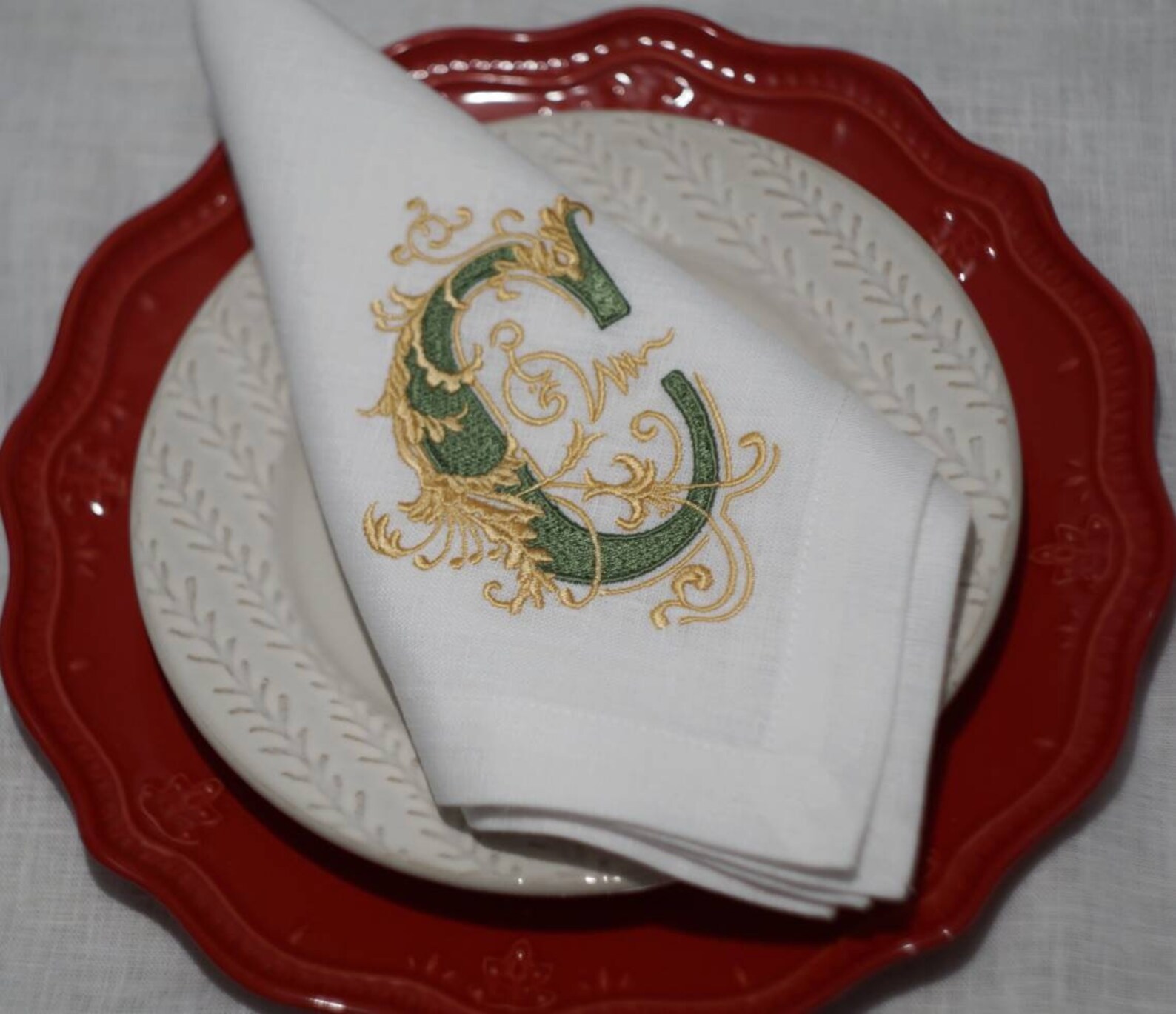 Embroidered Napkins Personalized Monogrammed Holiday Napkins - Etsy