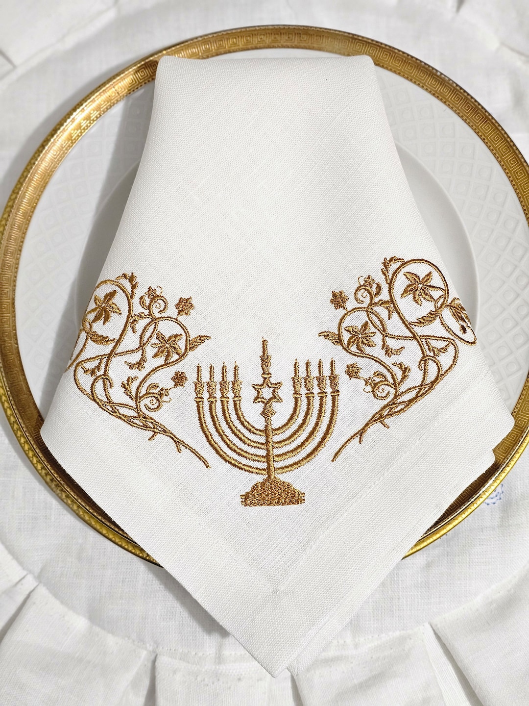 Hanukkahtable, Jewish Gift, Modern Judaica, Jewish Celebrations, Linen ...