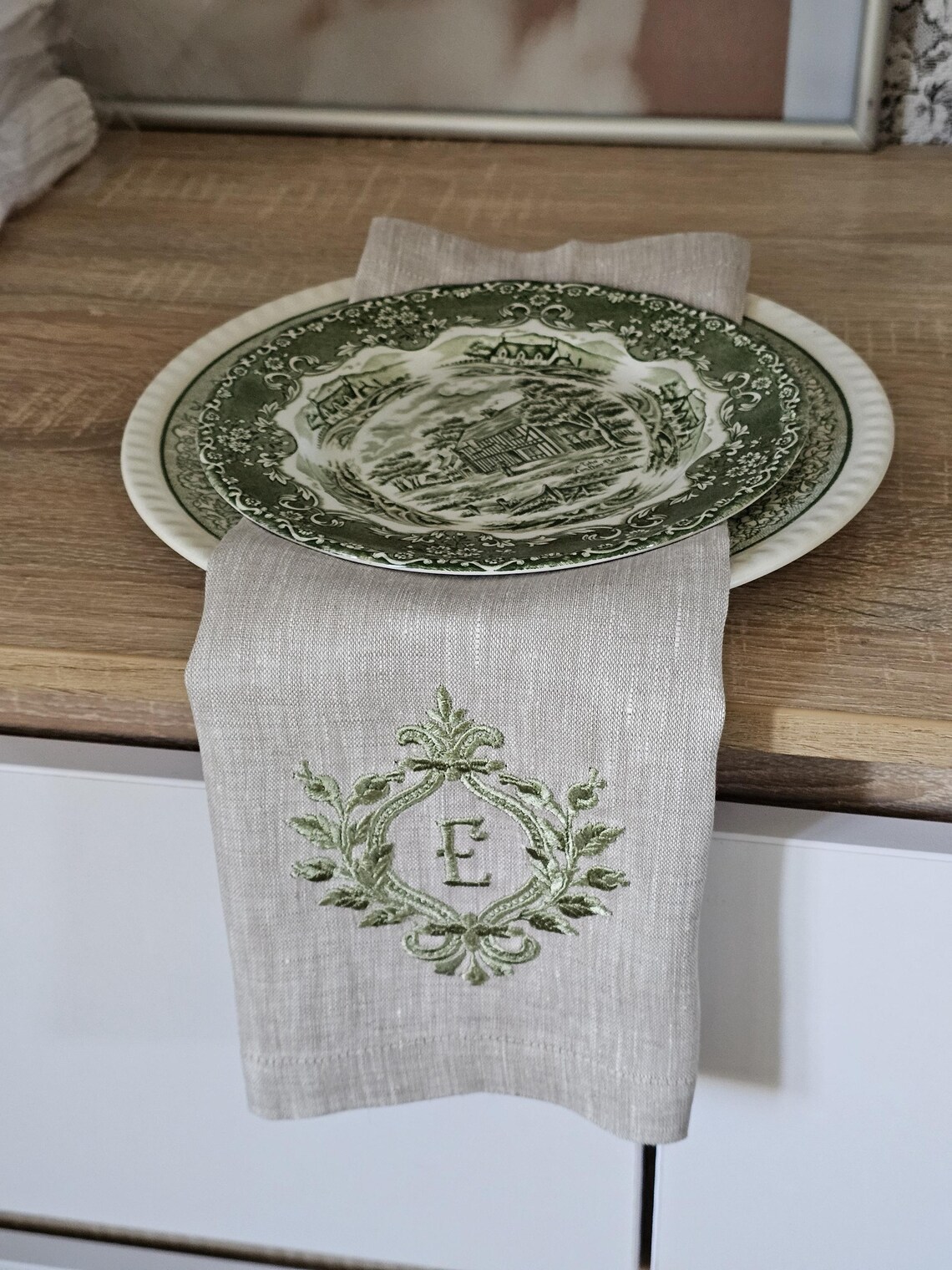 Monogrammed Linen Napkins: Embroidered Cloth Table Decoration - Etsy