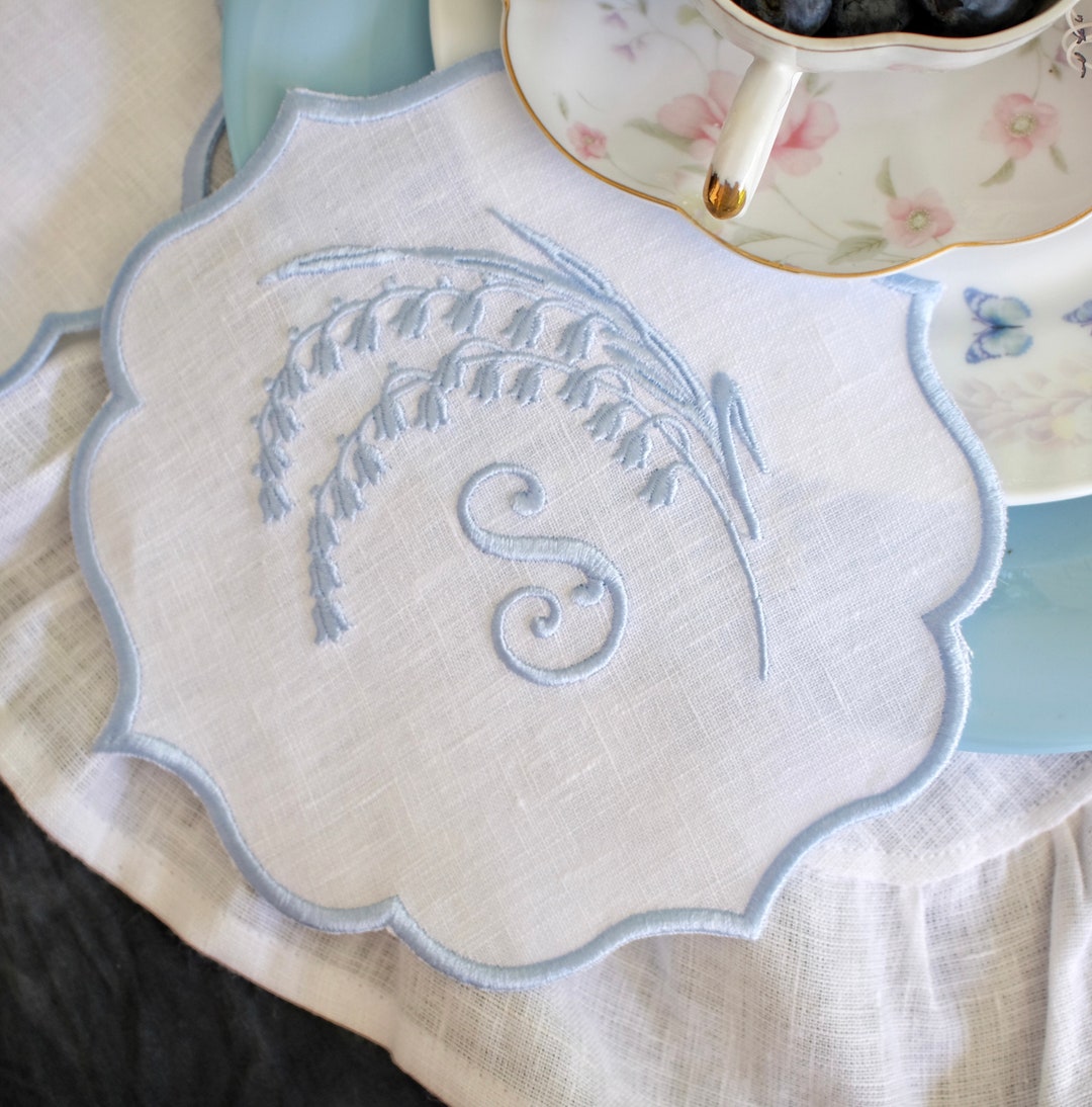 Cocktail Monogram Napkin, Personalized Embroidered Napkin, Monogrammed ...