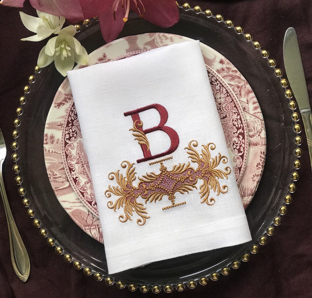 Embroidered Napkin, Monogram Napkin, Birthday Napkin, Table Decoration ...
