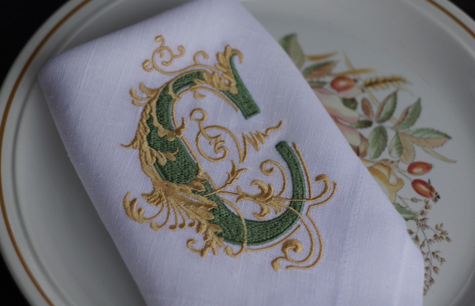 Embroidered Napkins Personalized Monogrammed Holiday Napkins - Etsy