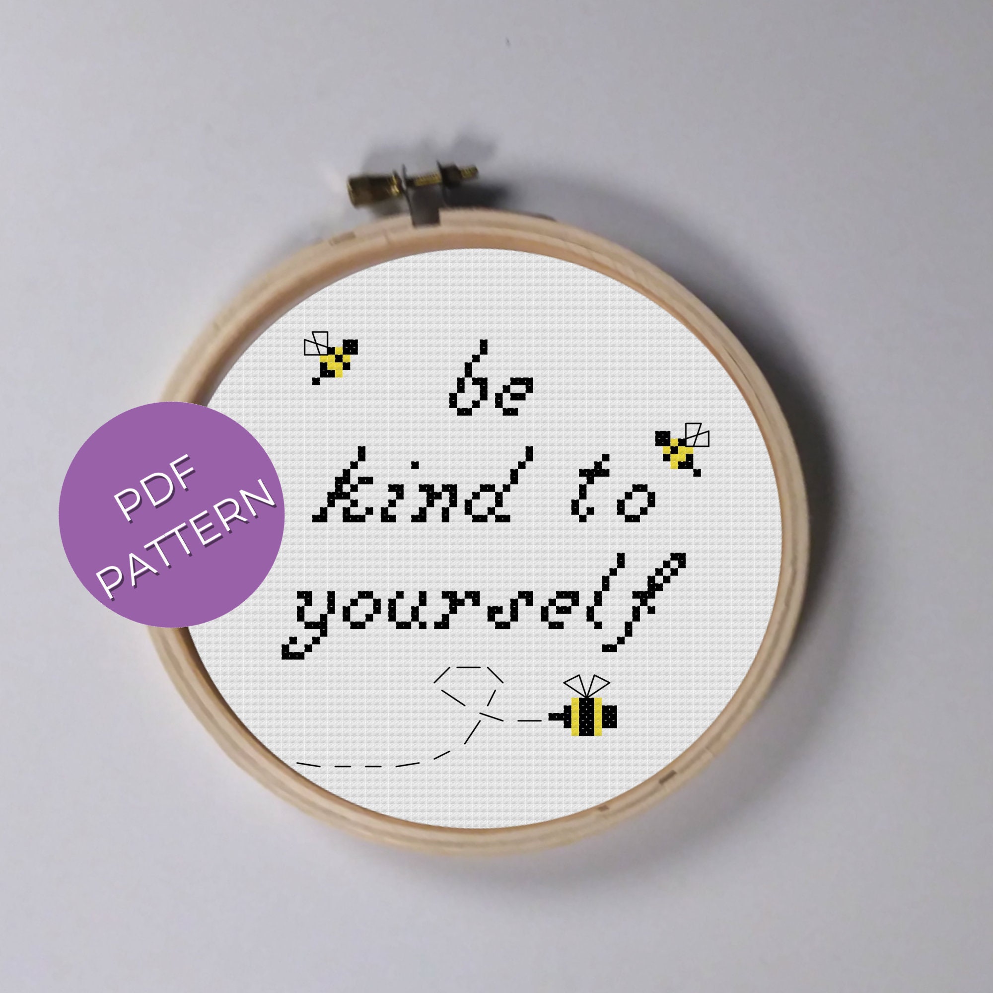Fiber Arts Art & Collectibles Cross stitch be kind to yourself etna.com.pe