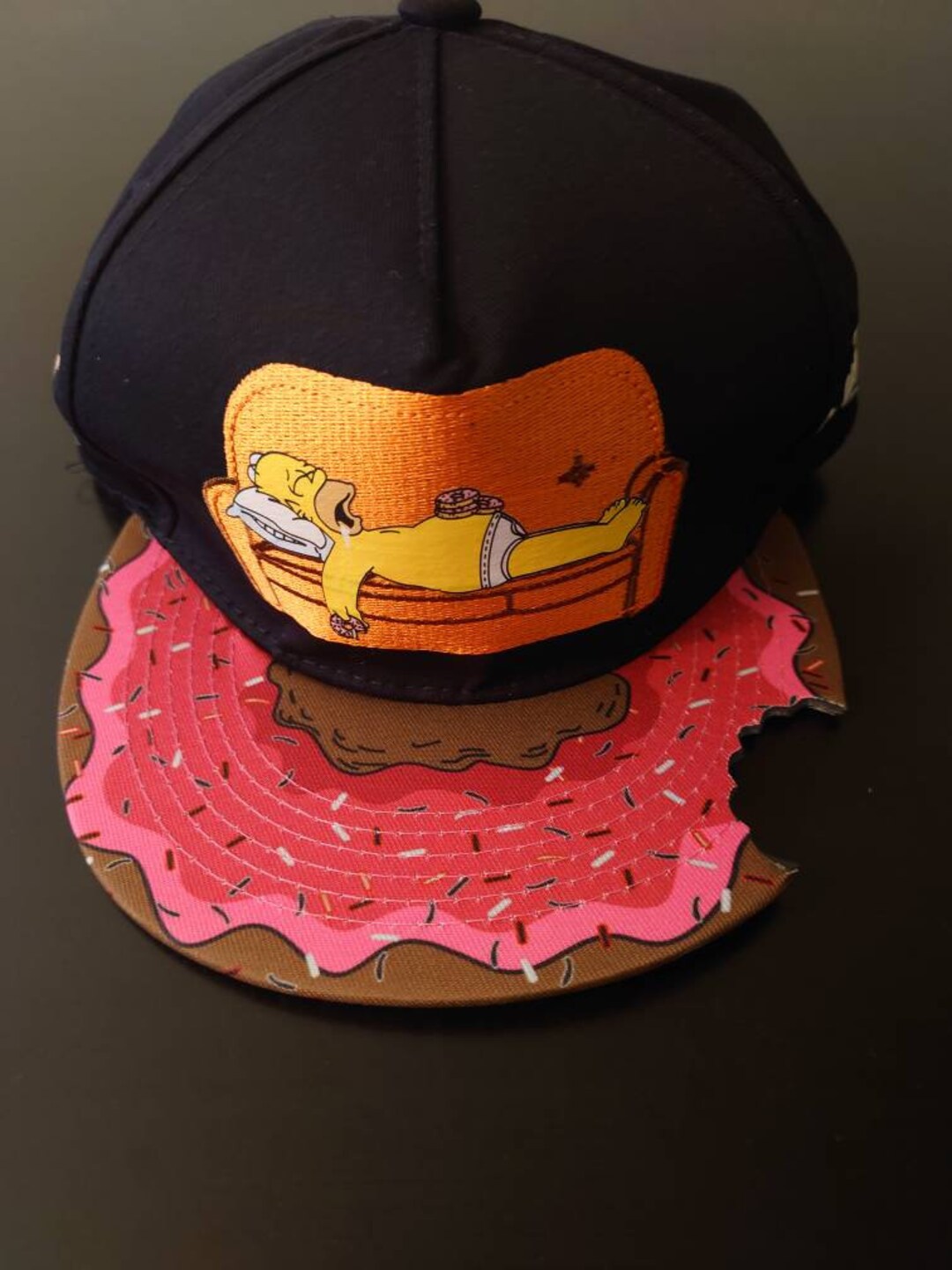 Homer the Simpsons Hat Snapback Donut Bite, Custom - Etsy