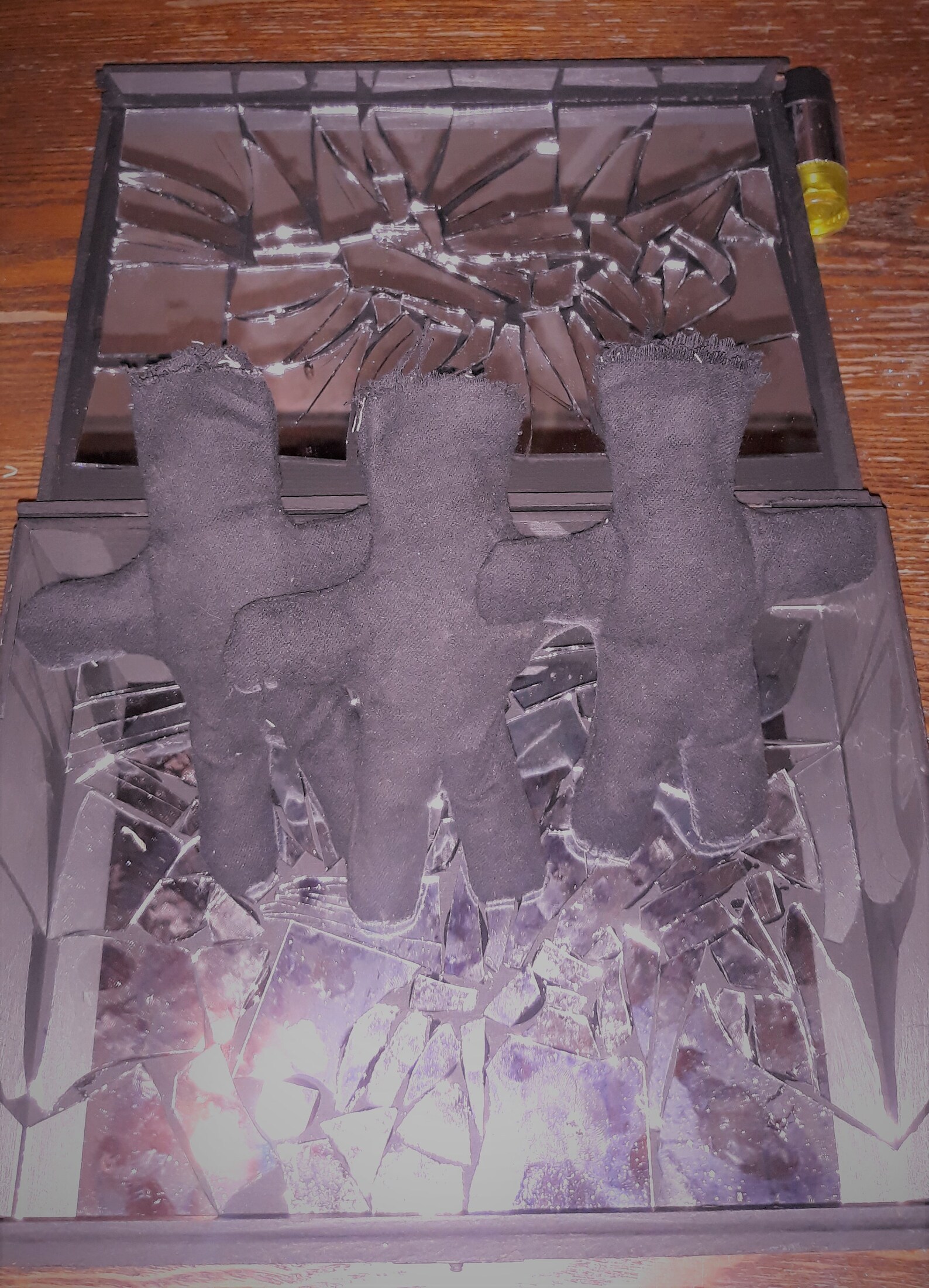 Custom Made to Order Stuffed Poppet and Mirrored Coffin Reversing Box ...