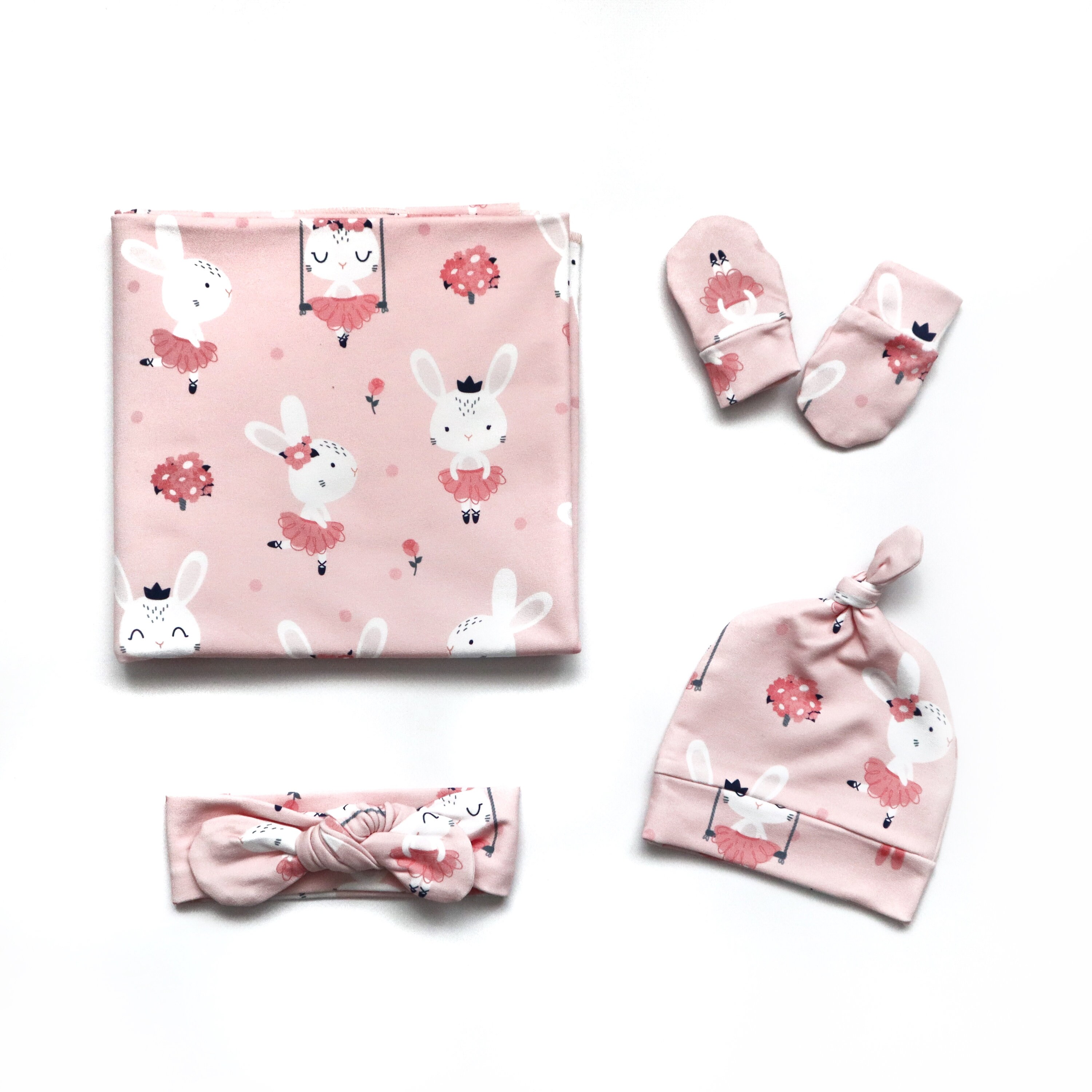 Pink Swaddle Blanket Pink Swaddle and Headband Bunny Baby - Etsy