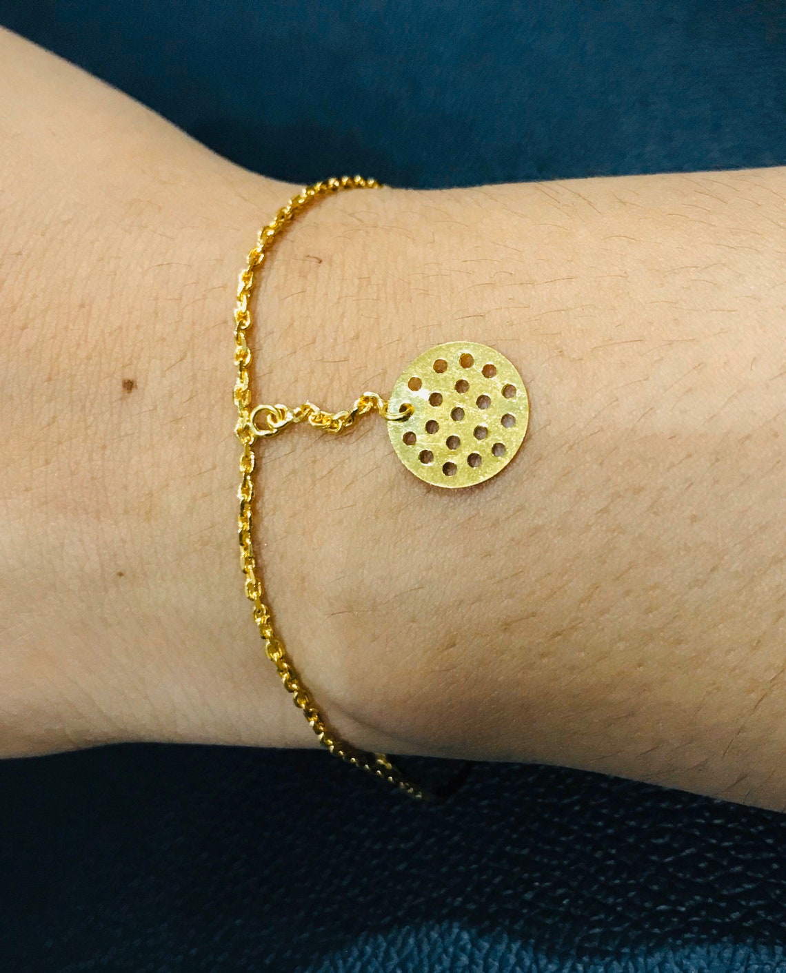 18k Solid Gold Elegant Bracelet Dainty Handmade Accessory | Etsy