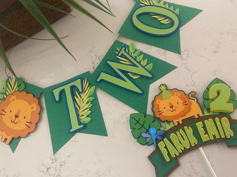 Safari Cake Topper Jungle Cake Topper Lion Birthday Decor - Etsy