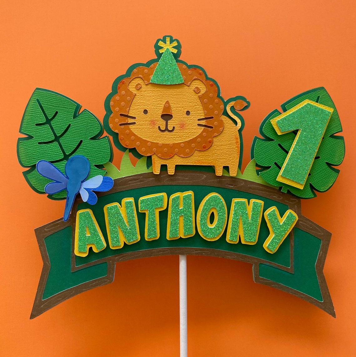 Safari cake topper jungle cake topper lion birthday decor | Etsy