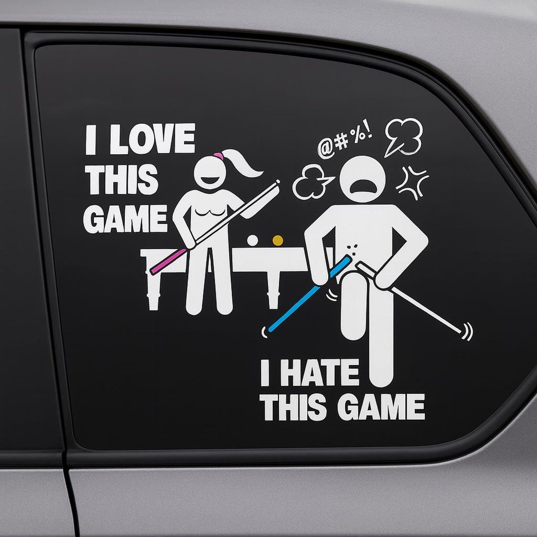 Funny Billiards Car Decal: Pool Player Humor Vinyl Sticker - Etsy