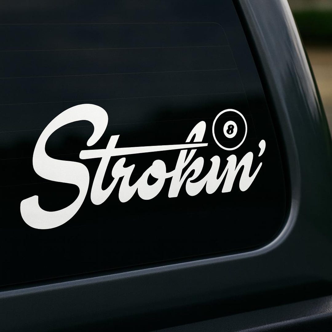 Strokin’ 8-ball Billiards Car Decal | Pool Player Sticker | Vinyl ...