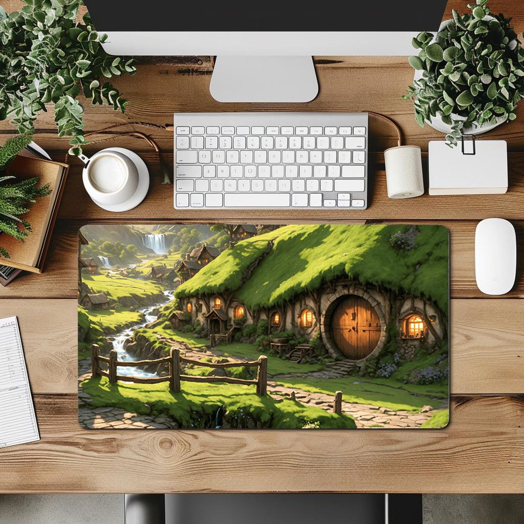 The Shire Mat Baggins Art LOTR Desk Mat Hobbit Desk Mouse, Hobbiton's ...