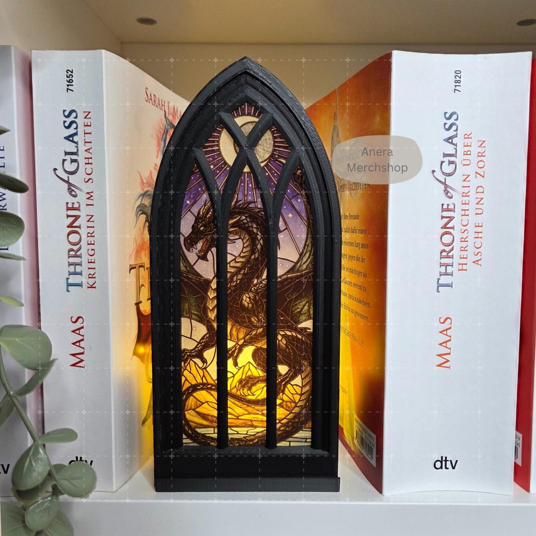 Booknook Light Fantasy Dragon, Book Corner Decoration for the Bookshelf ...