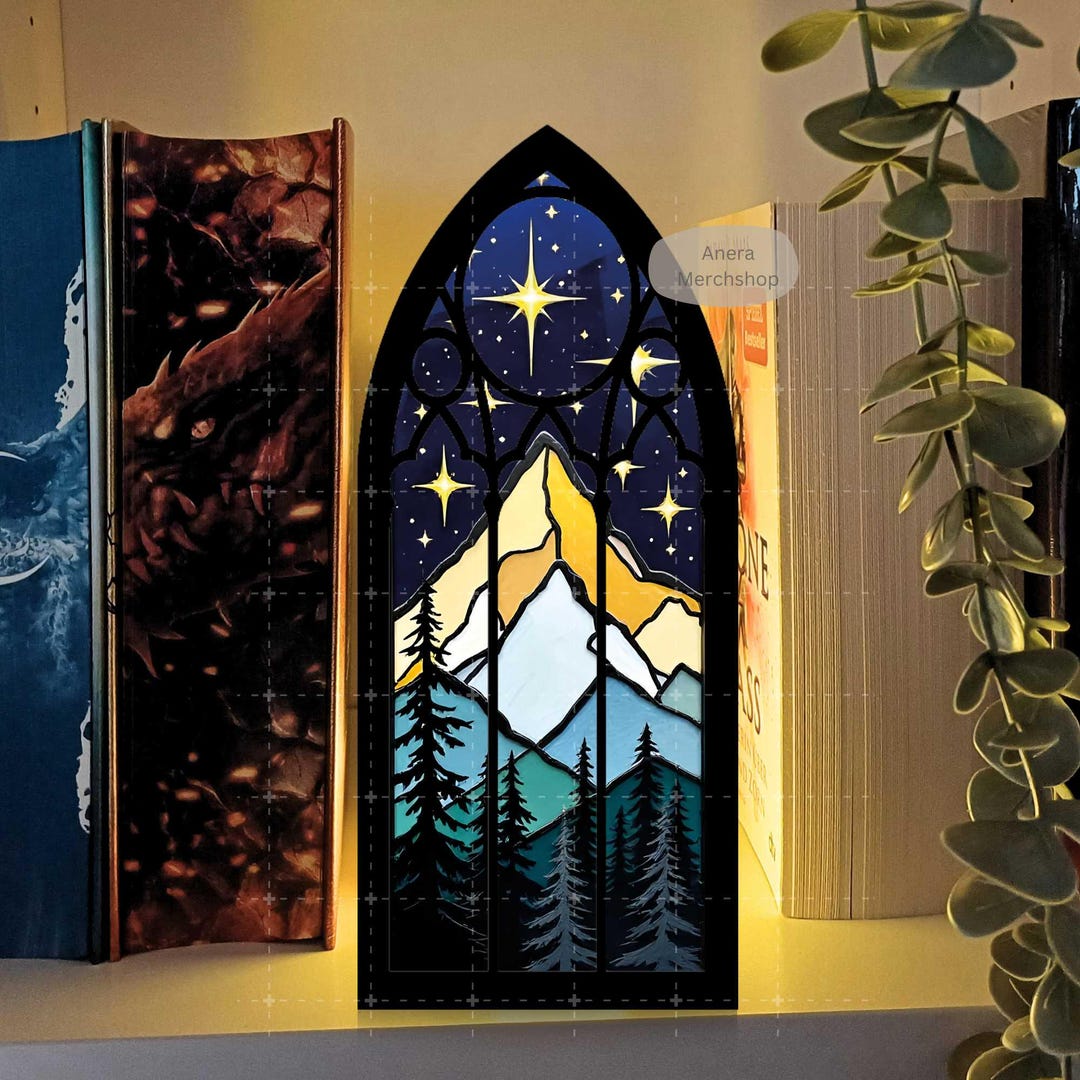 Book Window Booknook LED, Gothic Book Corner Decoration Bookshelf 3D ...