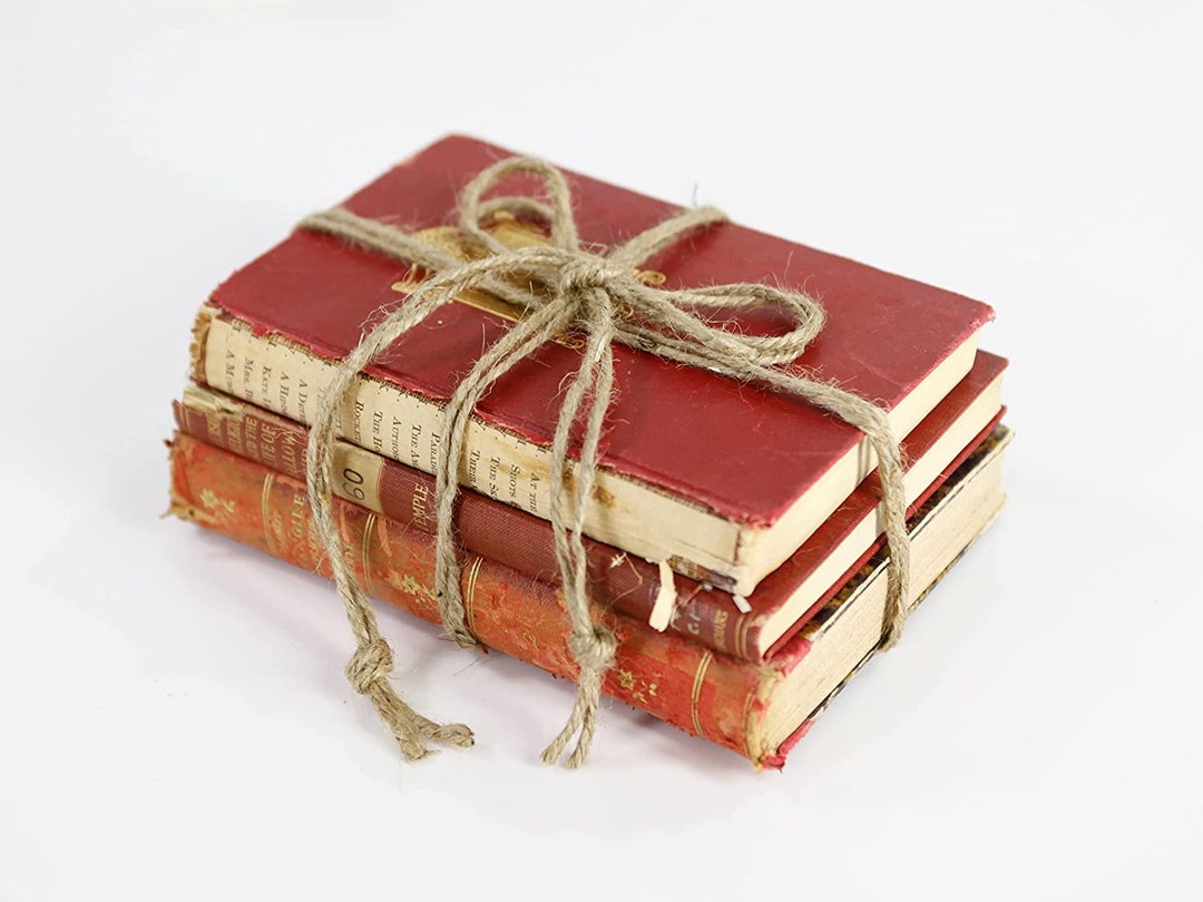 Ultra Distressed Books Stacked and Bound With Twine (3 Tier, Romance ...