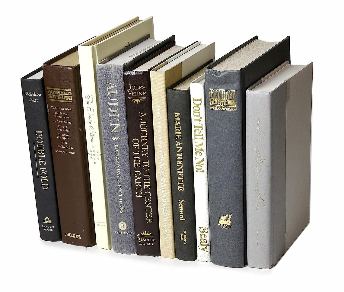 Books for Decoration - Modern Neutral Book Set 12" Long Home or Office ...