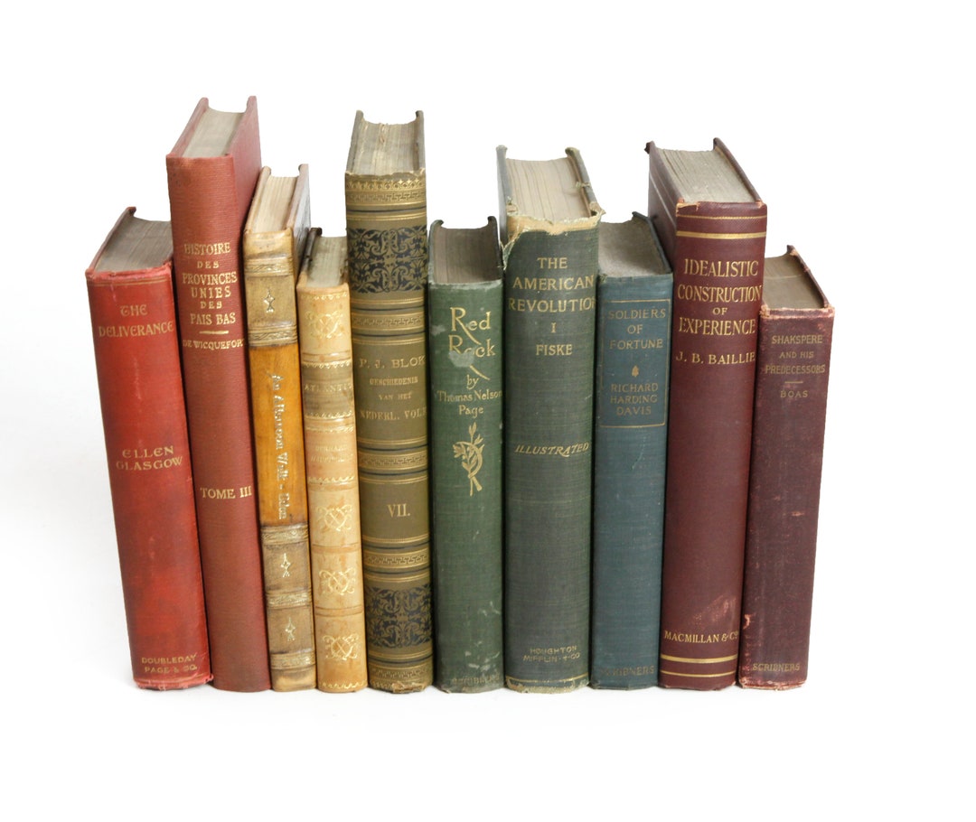 Books for Decoration - Antique Book Set Colorful Rainbow Book Set- 12 ...