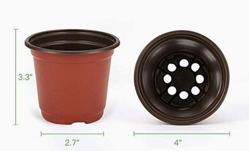 Plastic Grow Pots 4 4.4inch / 2.5 Inch Square Black Nursery | Etsy