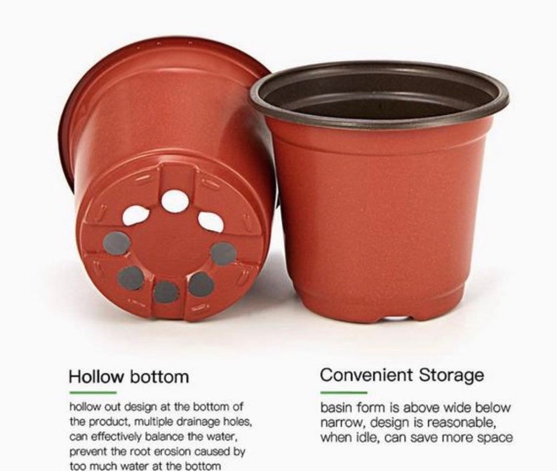 Plastic Grow Pots 4 4.4inch / 2.5 Inch Square Black Nursery | Etsy