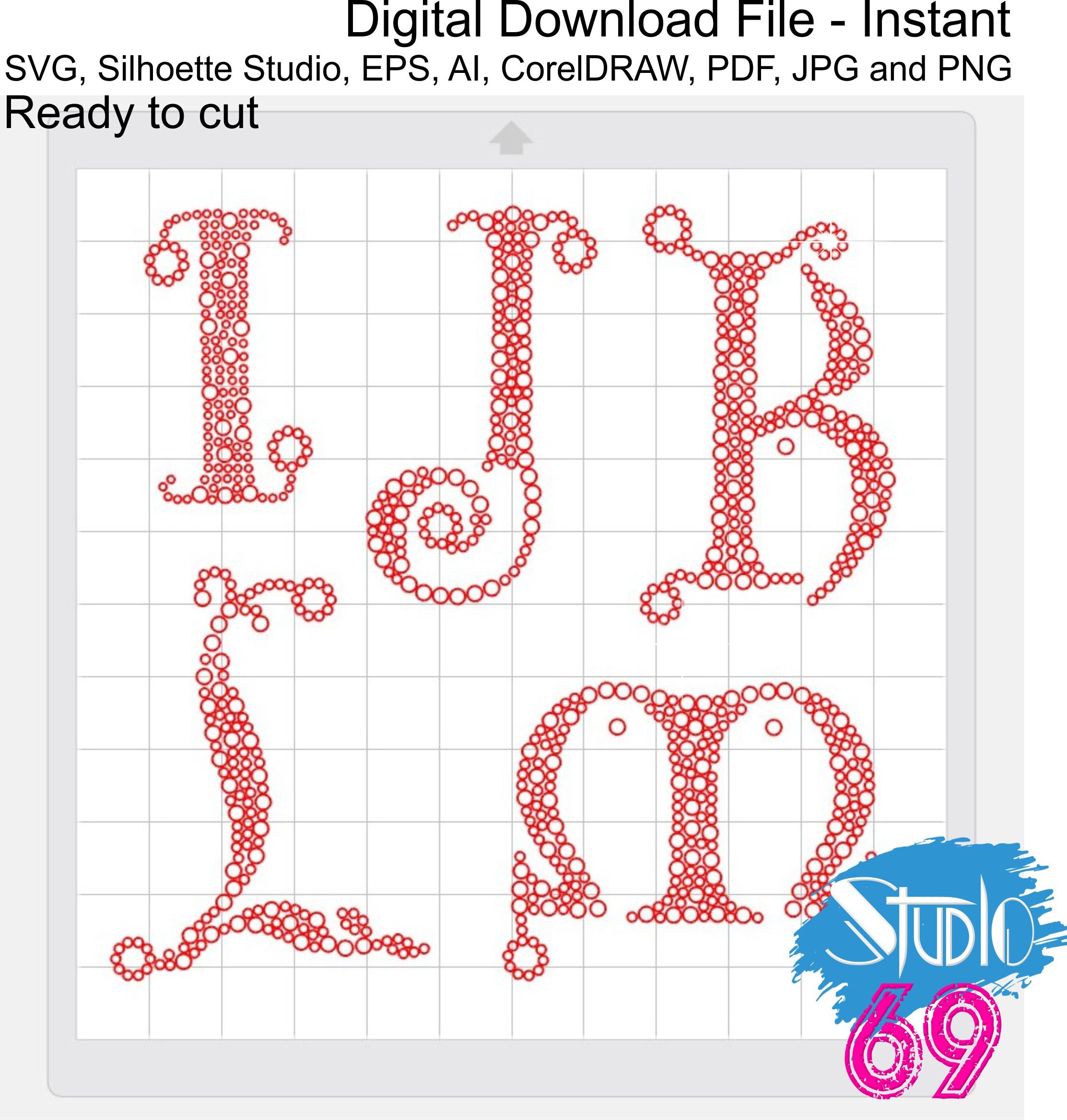 Instant Download Folkular Letters to Make Rhinestone Transfer Applique ...