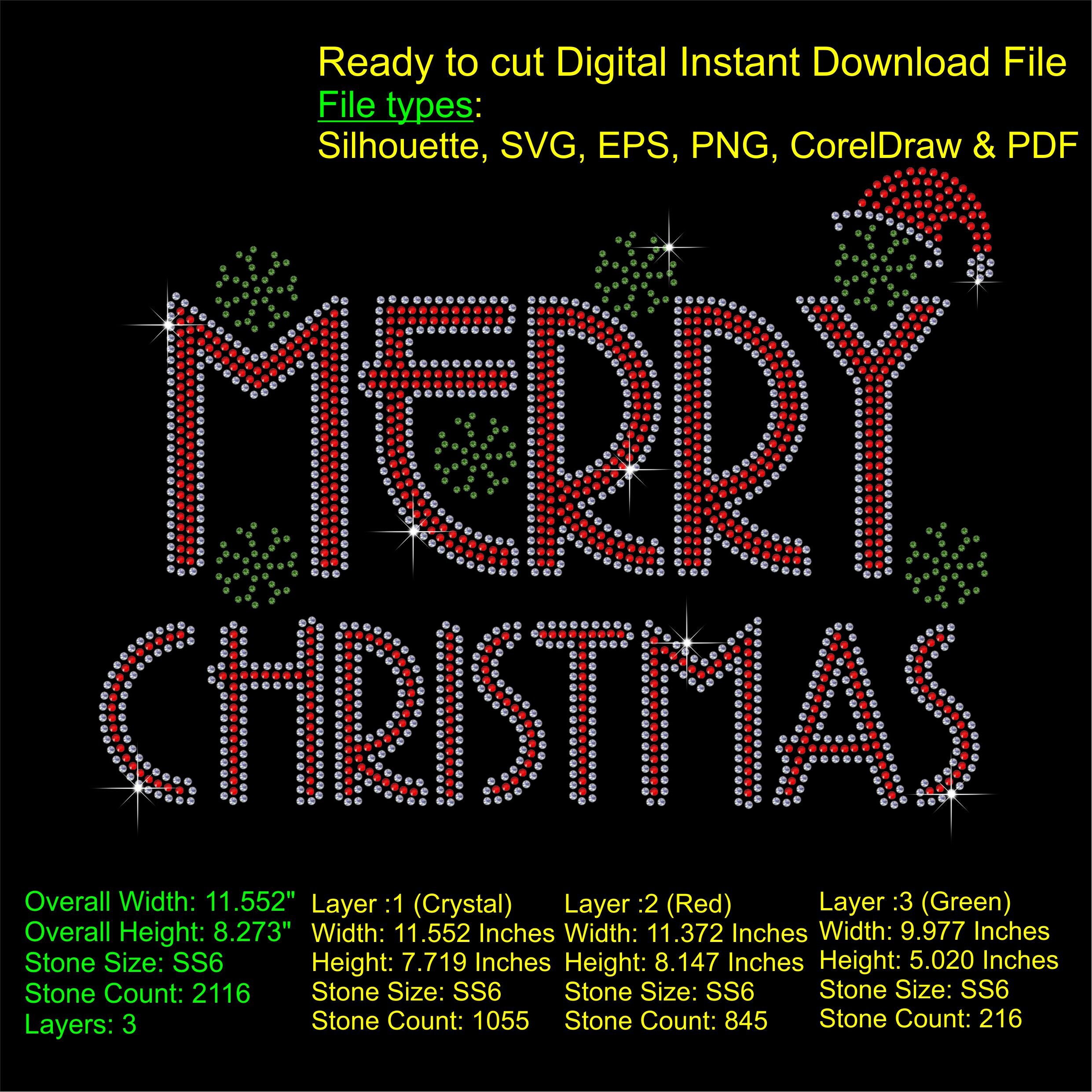 Instant Download 15 Christmas Design Bundle Part2 to Make Rhinestone ...