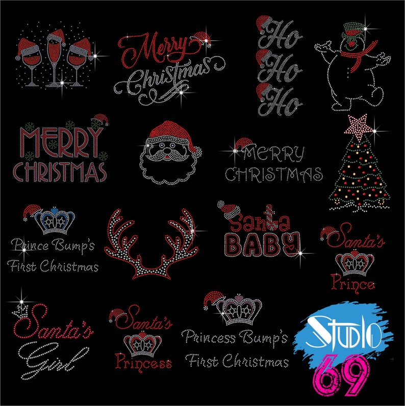 Instant Download 15 Christmas Design Bundle Part2 to Make Rhinestone ...