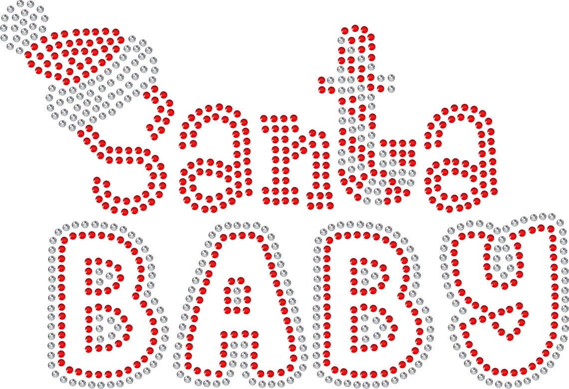 Instant Download Christmas Santa Baby to Make Hotfix Rhinestone ...