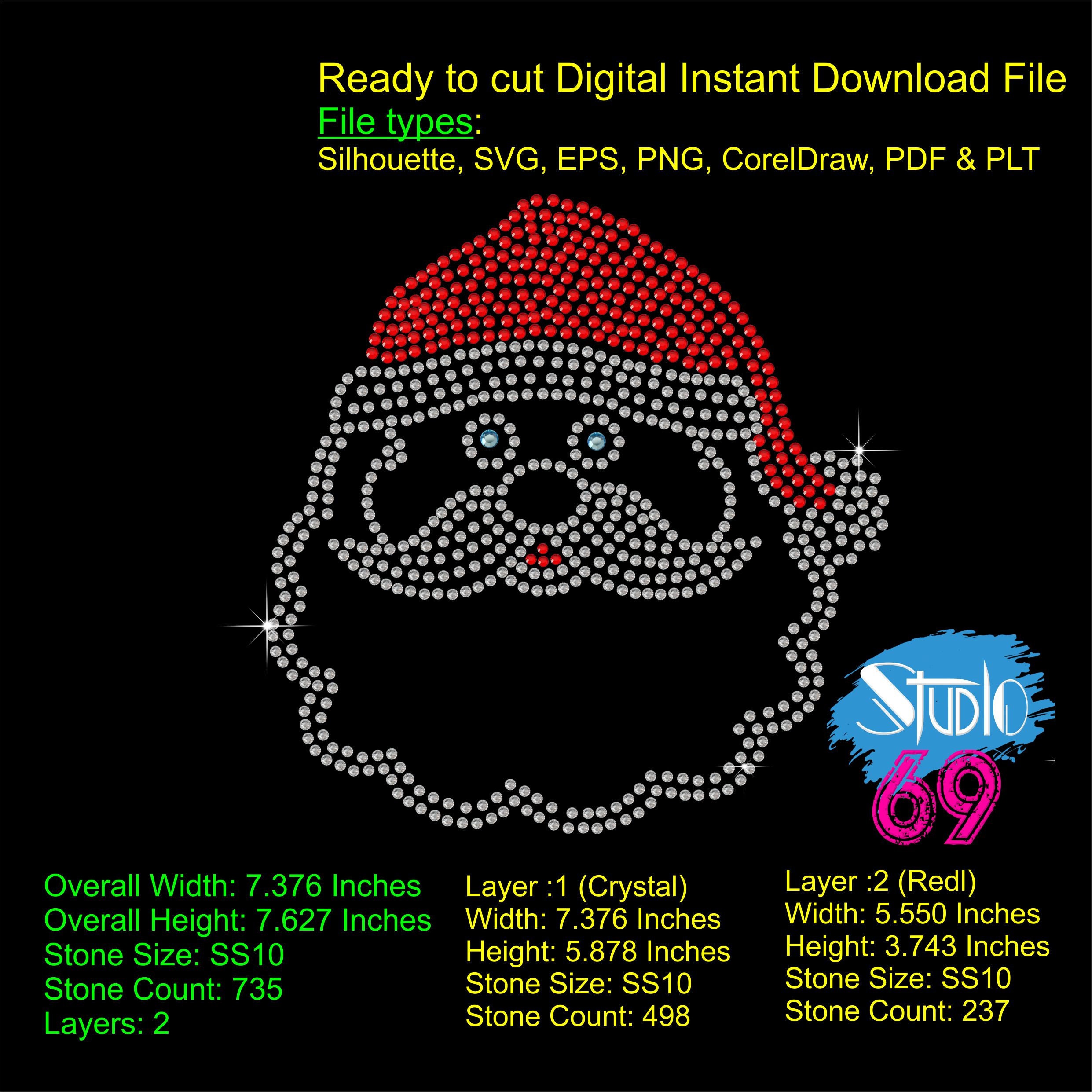Instant Download Christmas Design Santa Head to Make Hotfix - Etsy