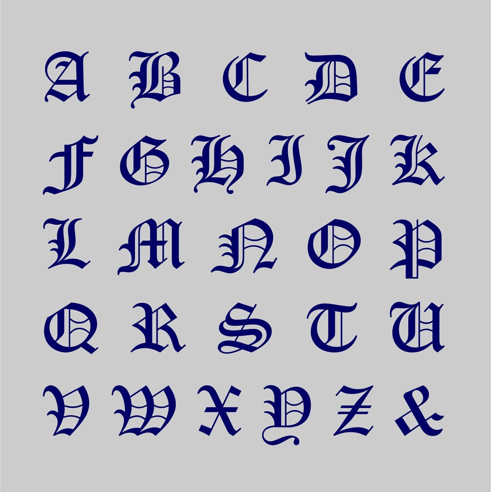 Instant Download Old English Letters to Make Rhinestone Transfer ...