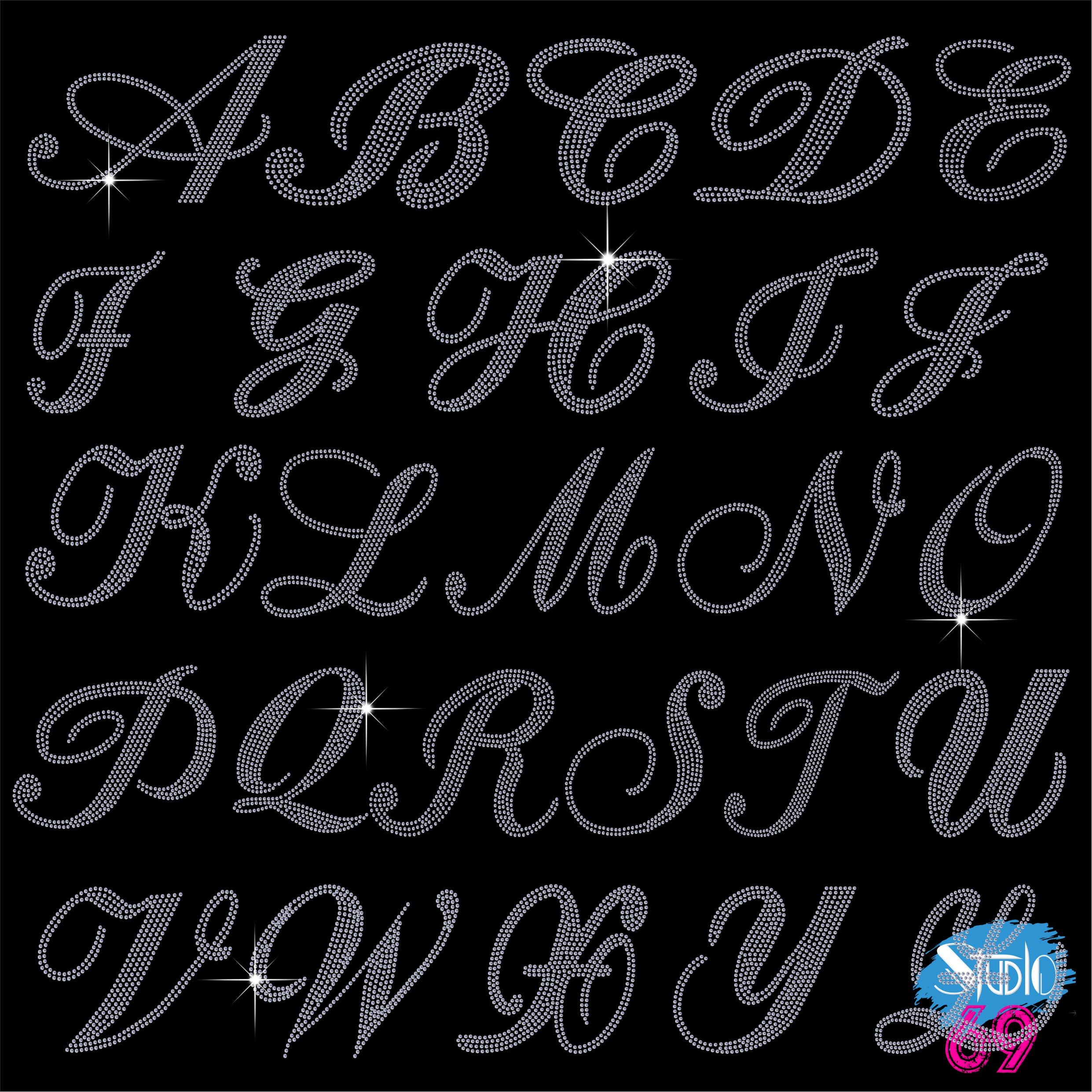 Instant Download Big Fancy Letters to Make Rhinestone Transfer Template ...