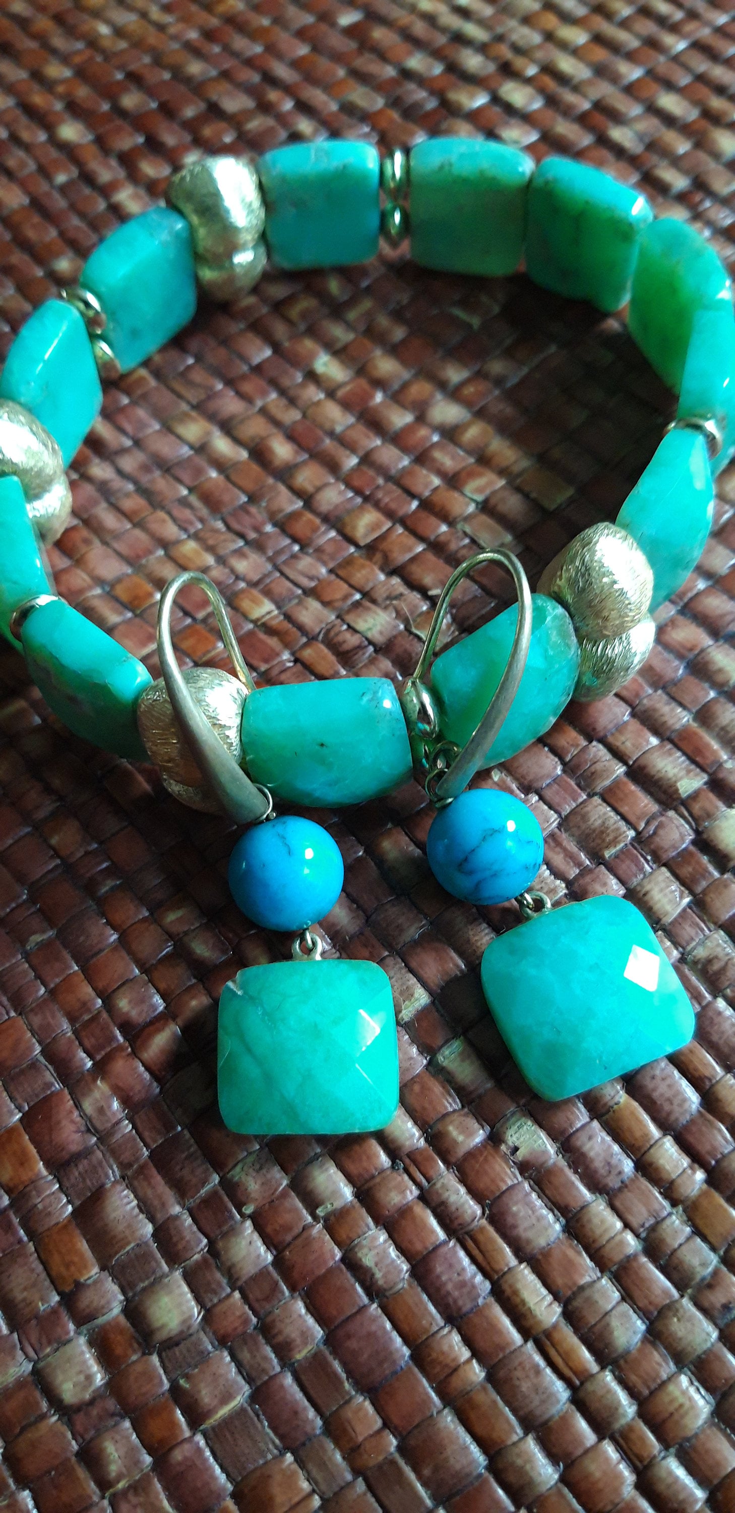 Original and unique jewellery set. Antique turquoise stones | Etsy