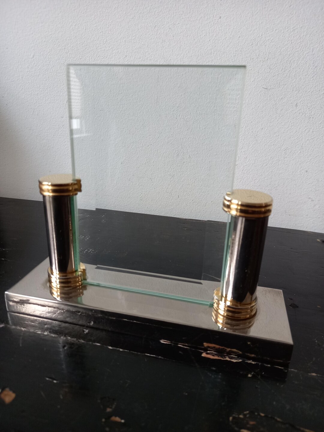 Rare French Mid Century Modern Chrome Nickel Plated Column Photo Frame ...