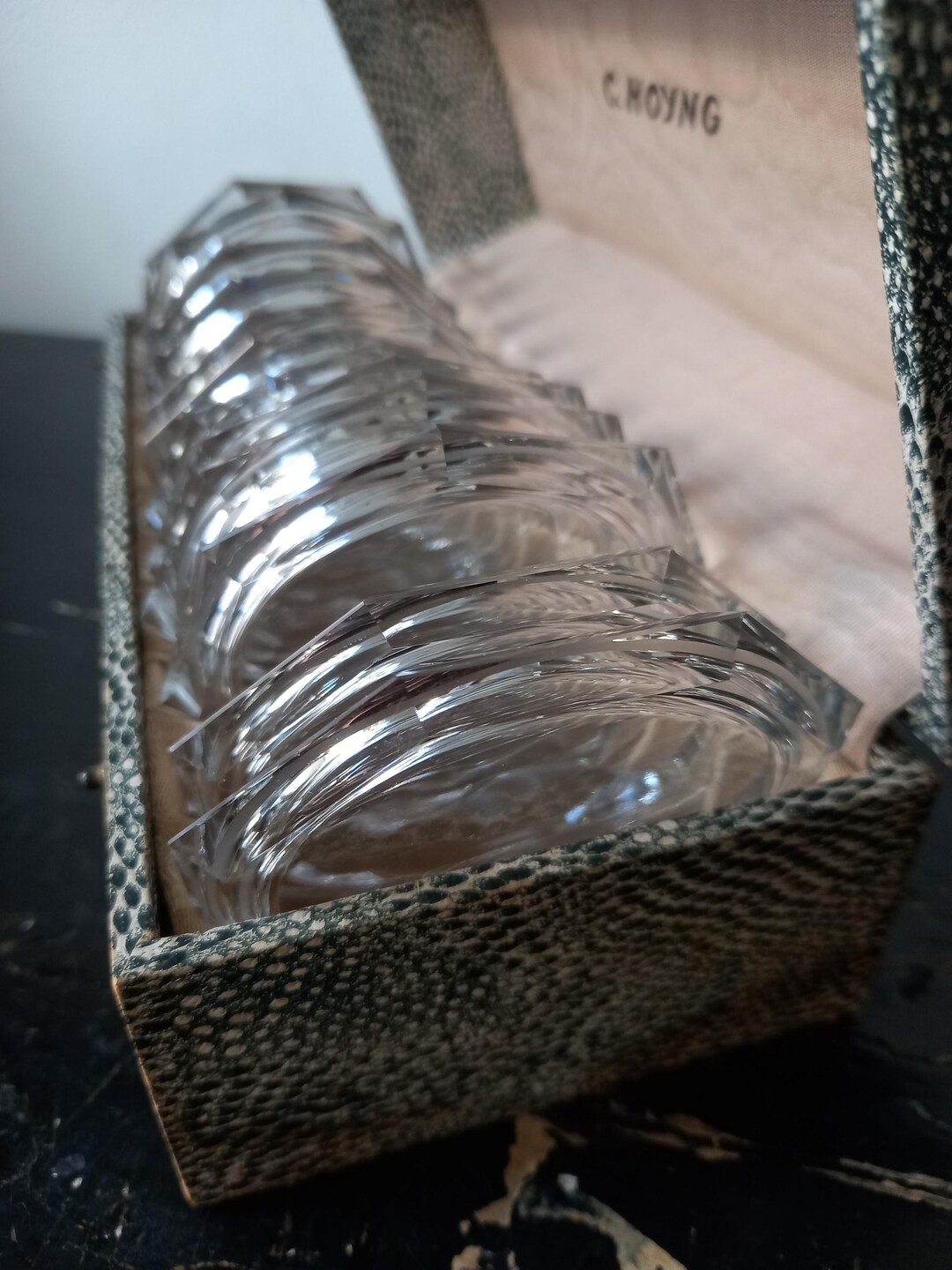 Lovely Mid Century Art Deco Dutch Design Cut Crystal Clear Glass ...