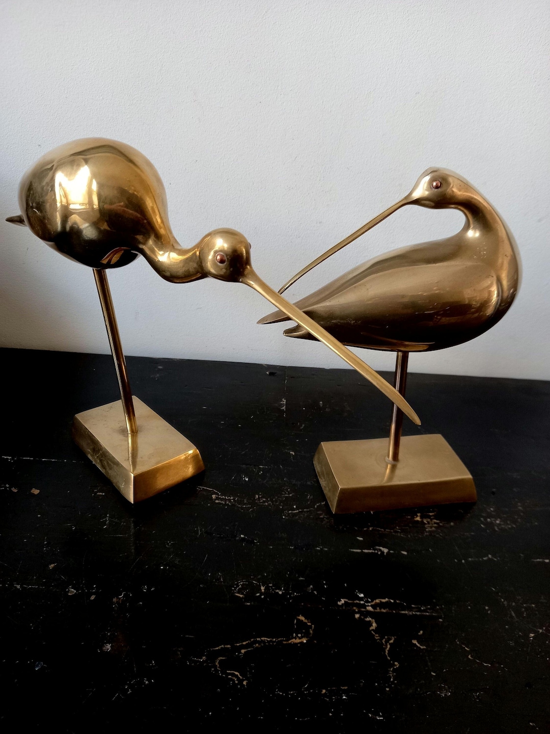 Marvellous Mid Century Hollywood Regency Brass Long Billed Curlew Wader ...