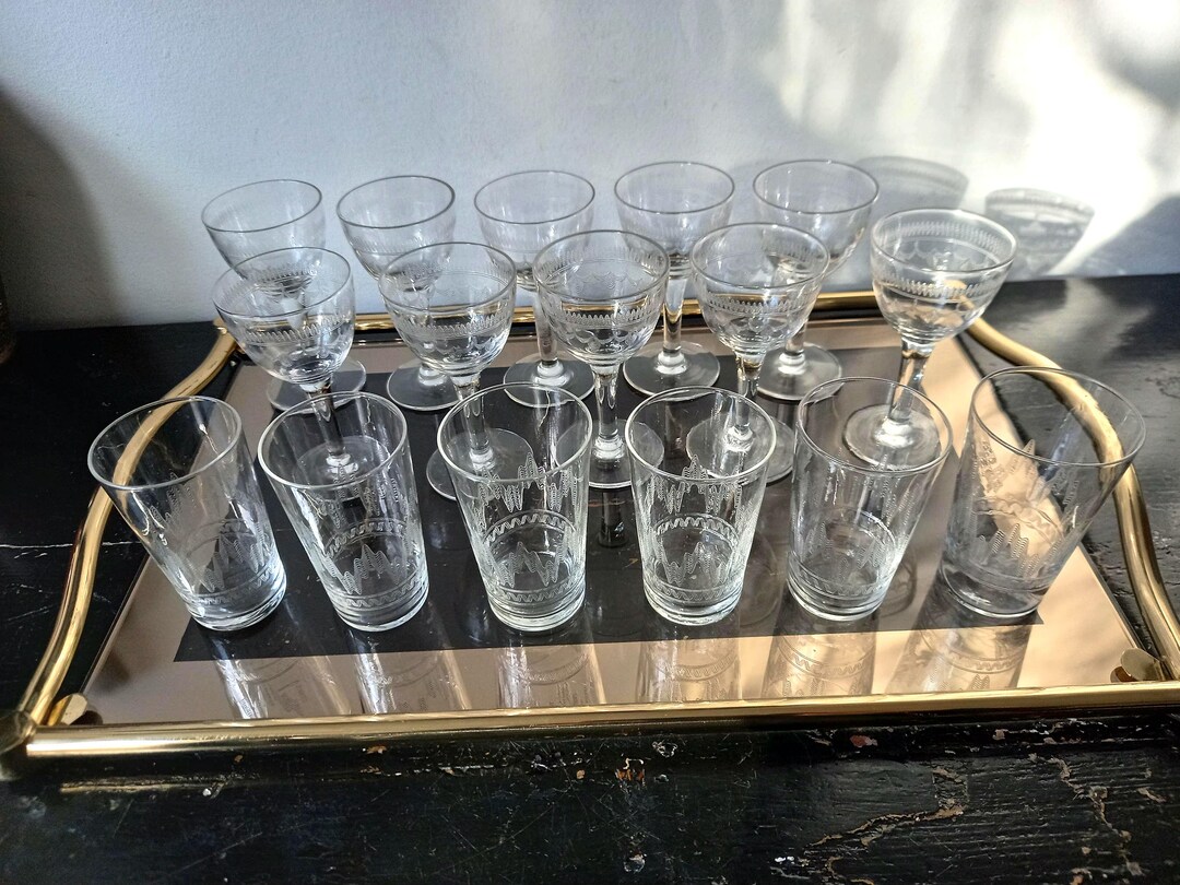 Rare Collection Handcrafted Antique Dutch Leerdam Needle Etched ...
