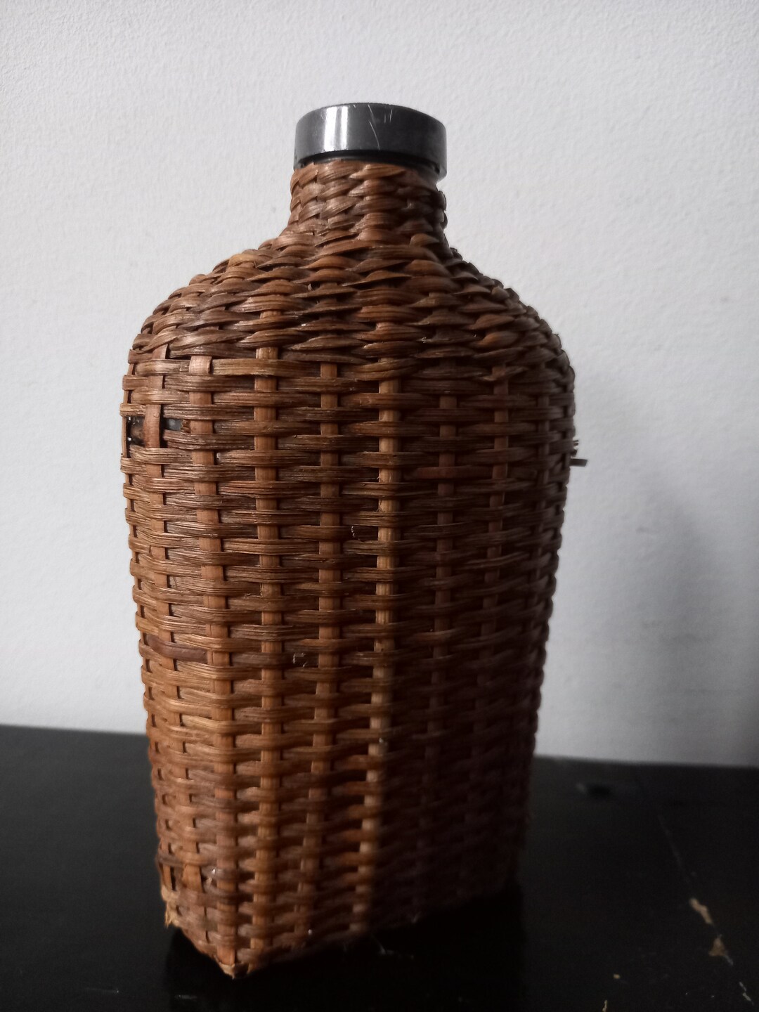 Antique Early 1900s British Colonial Hand Woven Wicker-rattan Wrapped ...