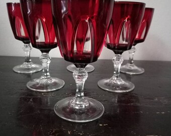 Ruby Crystal Wine Glasses - Etsy