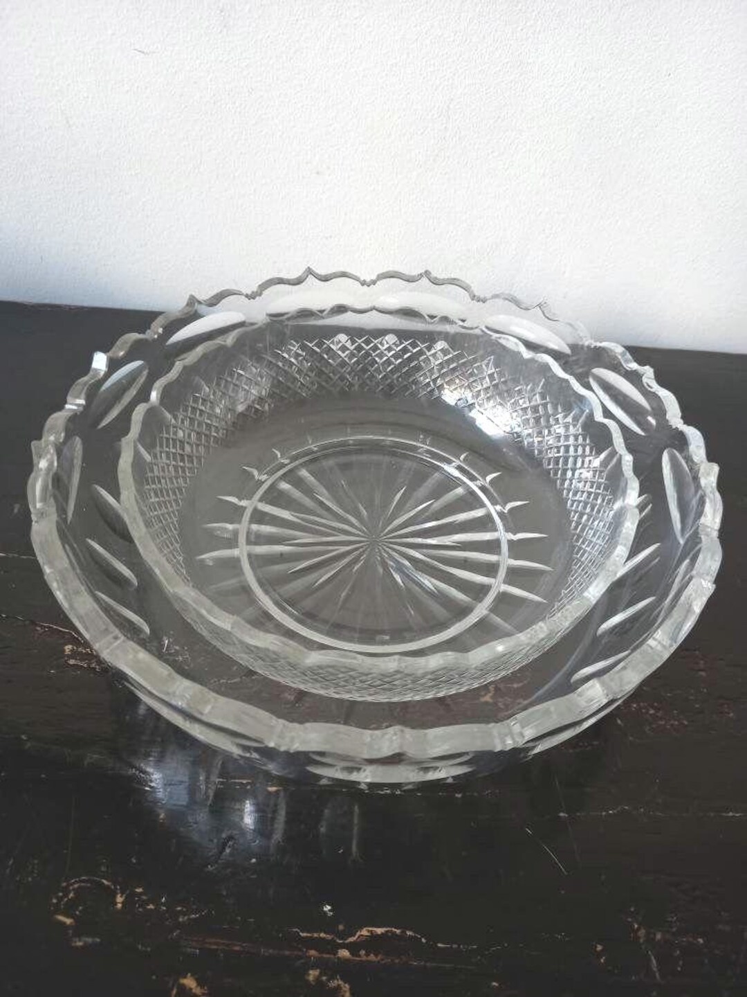 Beautiful Dutch Antique Crystal Bowls, Heavy,good,beautiful Quality ...