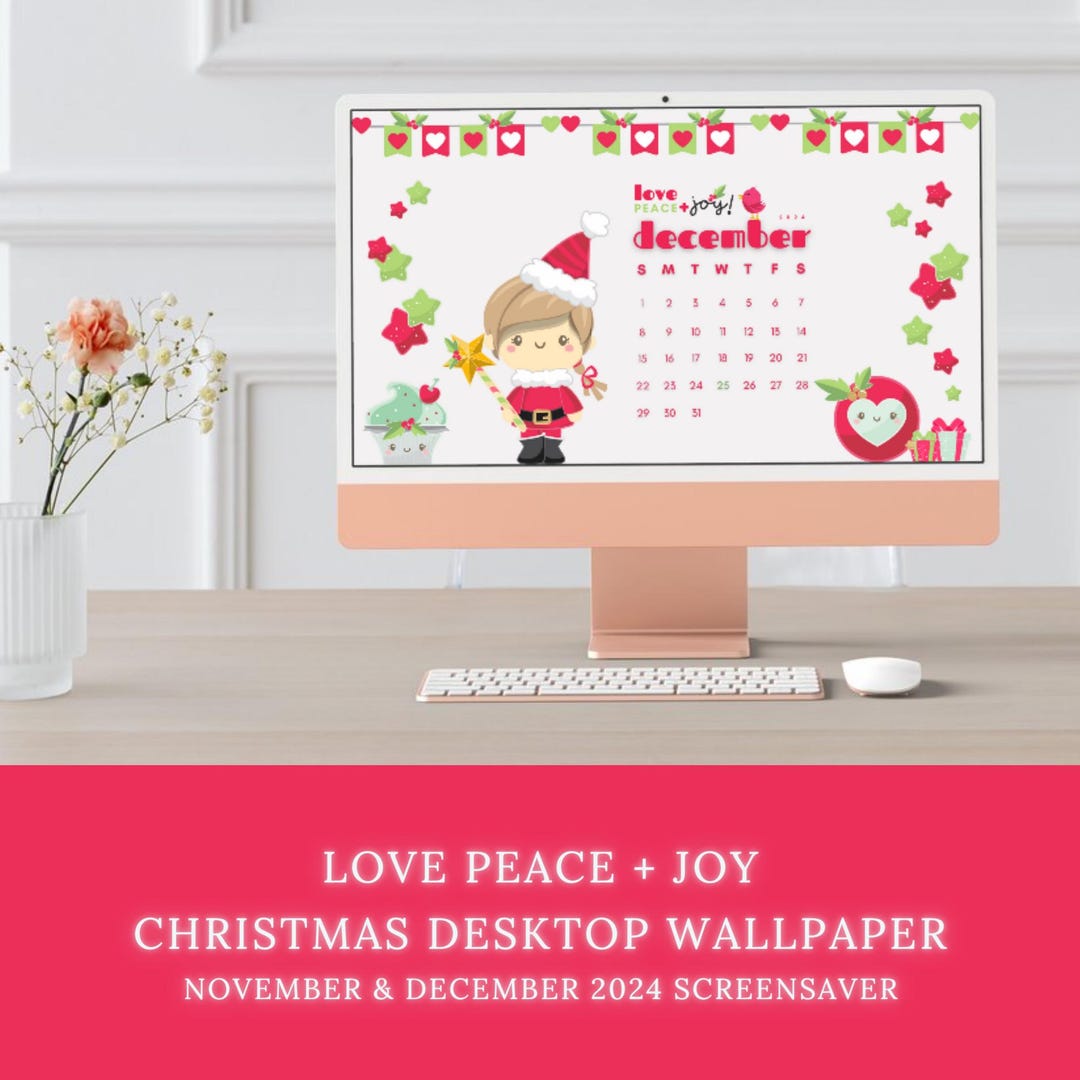 Cute Christmas Holiday Desktop Wallpaper, Love Peace Joy, Month of ...