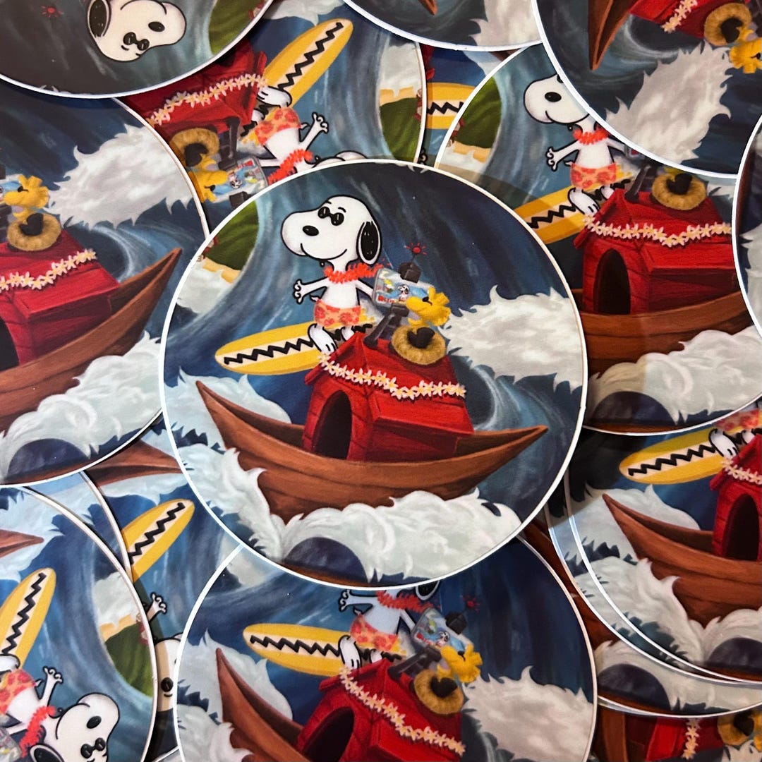 Cowabunga Snoopy Sticker - Etsy
