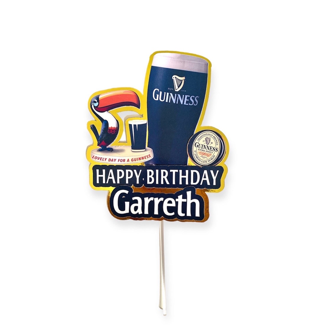 Guinness Style Pint Glass Personalised Birthday Cake Topper,beer Themed ...